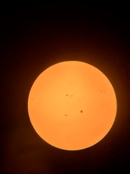Sunspots seen through a telescope | Inside UCR | UC Riverside